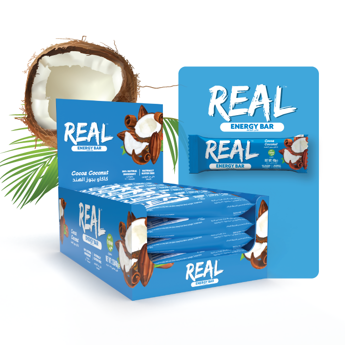 Buy Real Energy Bar Cocoa Coconut 40g Box of 25 Pcs online at best ...