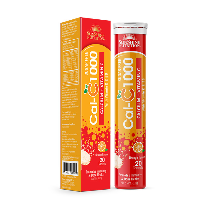 Buy Sunshine Nutrition Cal-C 1000 With Vit D & B6 Sugarfree-20 Tablets ...