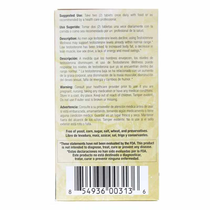 Buy Bio Nutrition Testosterone Wellness For Men 60 Tablets online at ...