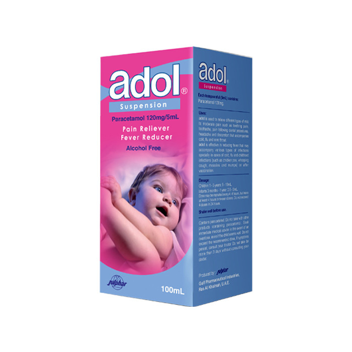 Buy Adol 120mg/5ml Suspension 100 ml Bottle online at best price in the ...