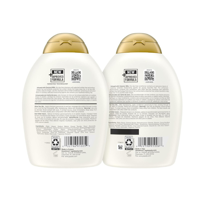Buy Ogx Coconut Milk Shampoo 385ml & Conditioner 385ml Combo online at best price in the UAE ...