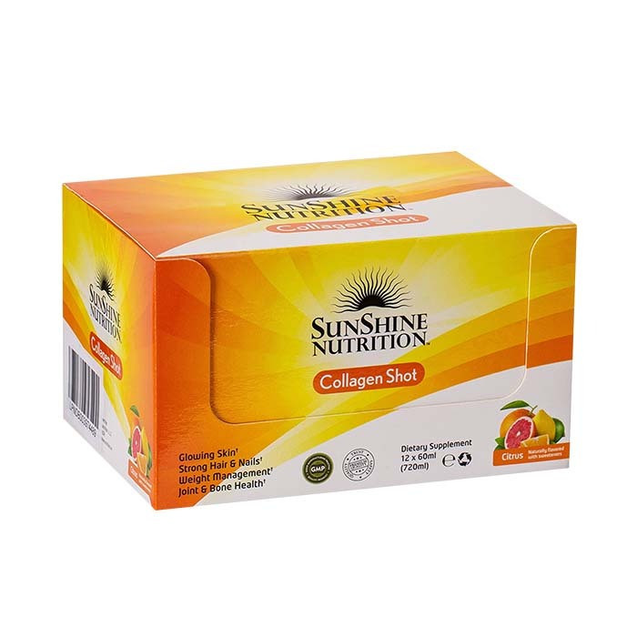 Buy Sunshine Nutrition Collagen Shots Citrus Flavor 60 ml - Box of 12 ...
