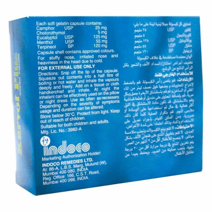 Buy Karvol Plus Inhalant Capsule 20s Bottle online at best price in the ...