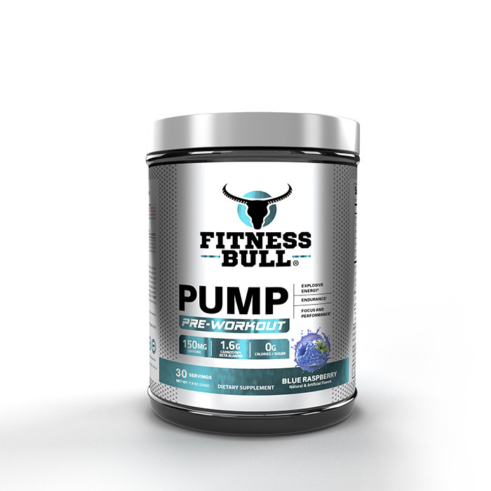 Buy Fitness Bull Pump Pre-Workout Blue Raspberry 225g online at best ...