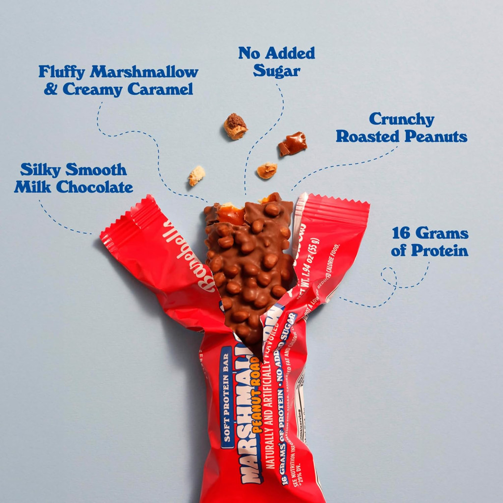 Buy Barebells Soft Protein Bar Marshmallow Peanut Road 55g, 16g Protein ...