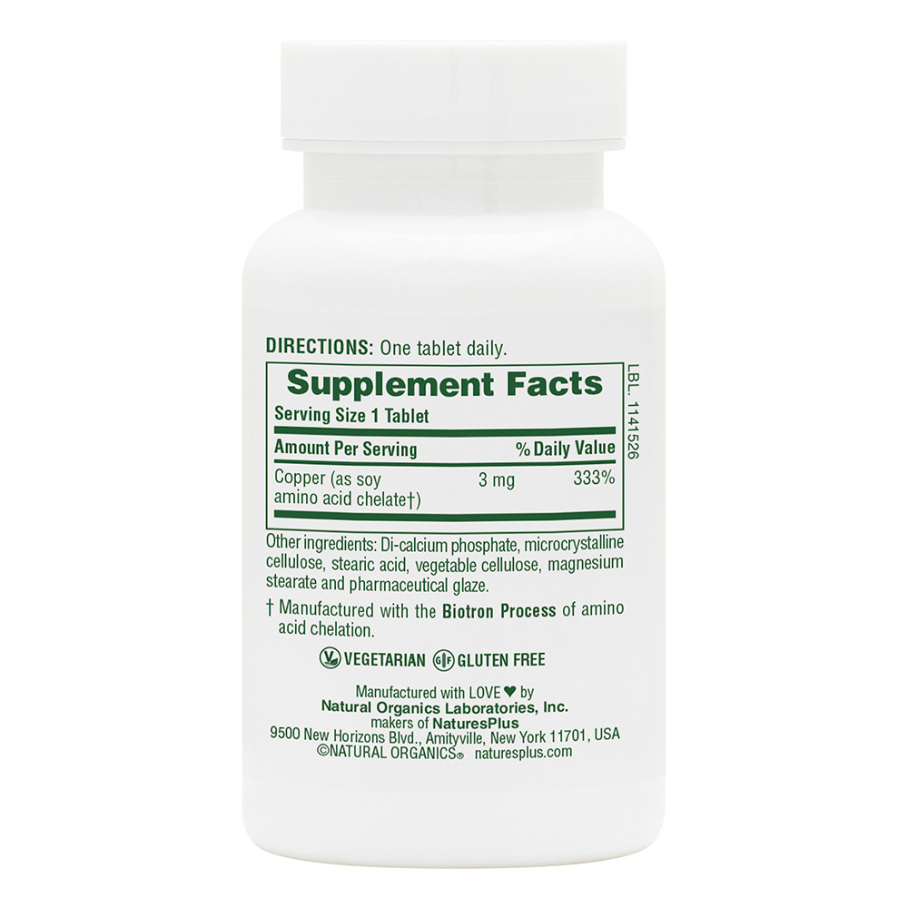Buy Natures Plus Copper 3 Mg Biotron Amino Acid Chelate 90 Tablets ...