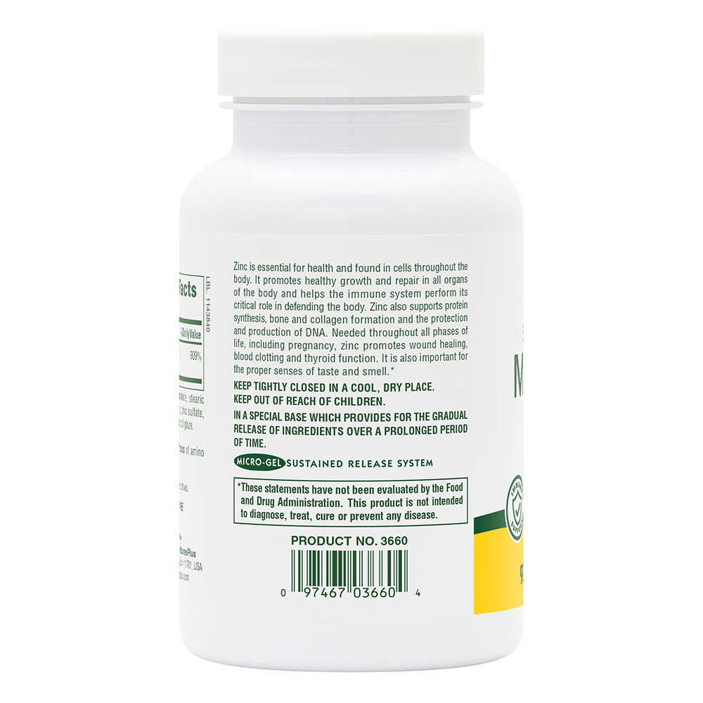 Buy Natures Plus Mega Zinc 100 mg Sustained Release 90 Tablets online ...