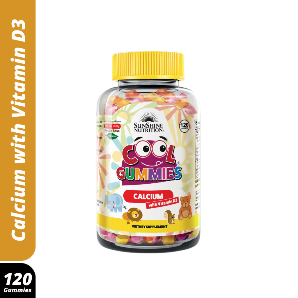 Buy Sunshine Nutrition Cool Gummies Kids Calcium With Vitamn D3 120's ...