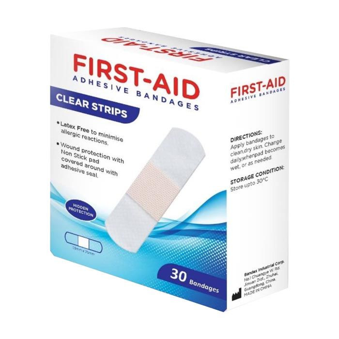 Buy First Aid Clear Strip Bandages 30'S -19mm X 76mm online at best ...