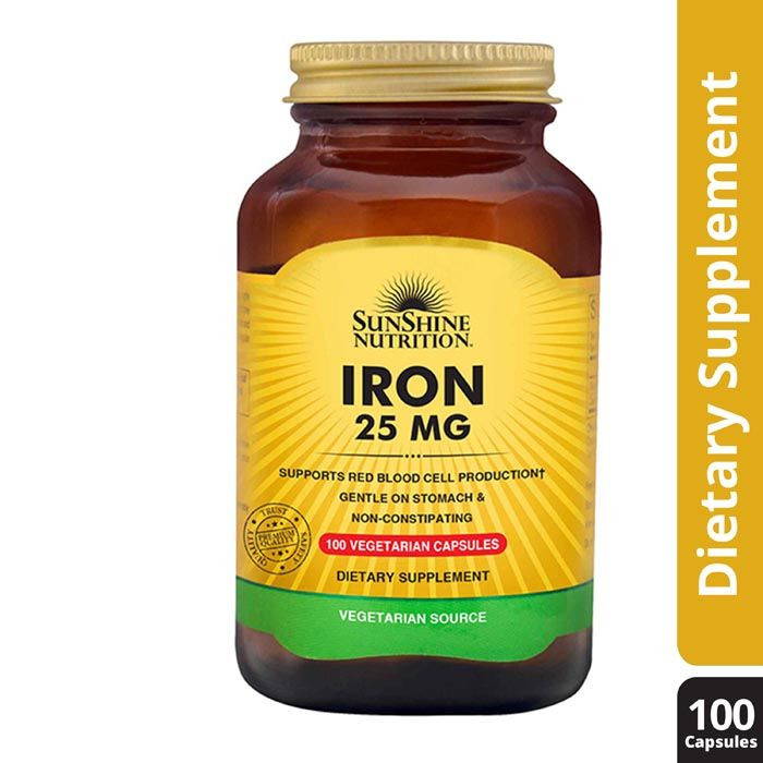 Buy Sunshine Nutrition Iron 25 Mg Capsules 100'S | Life Pharmacy